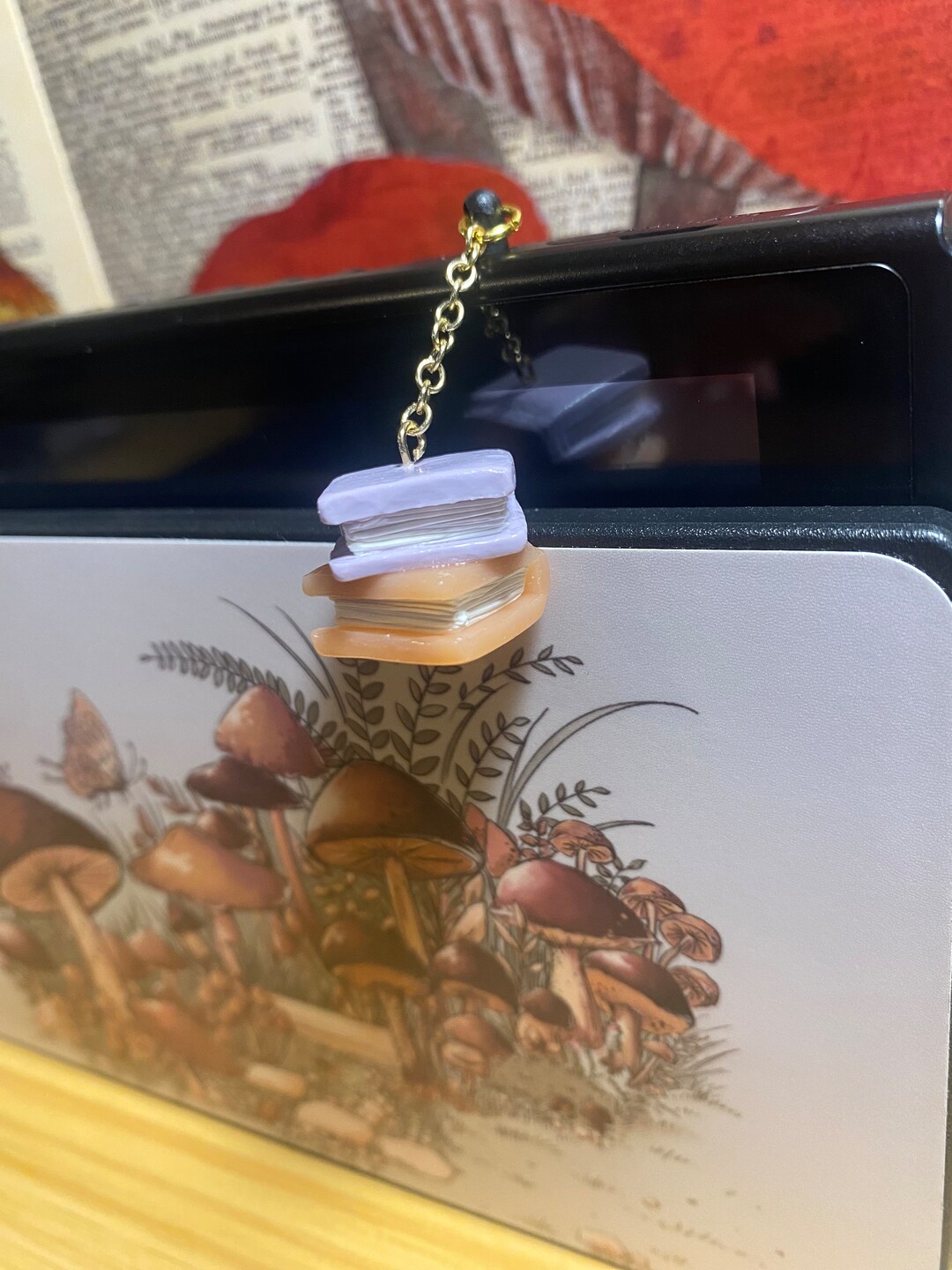 Book Stack Charm, Lavender & Beige, Journal, Nintendo Switch Charm ...