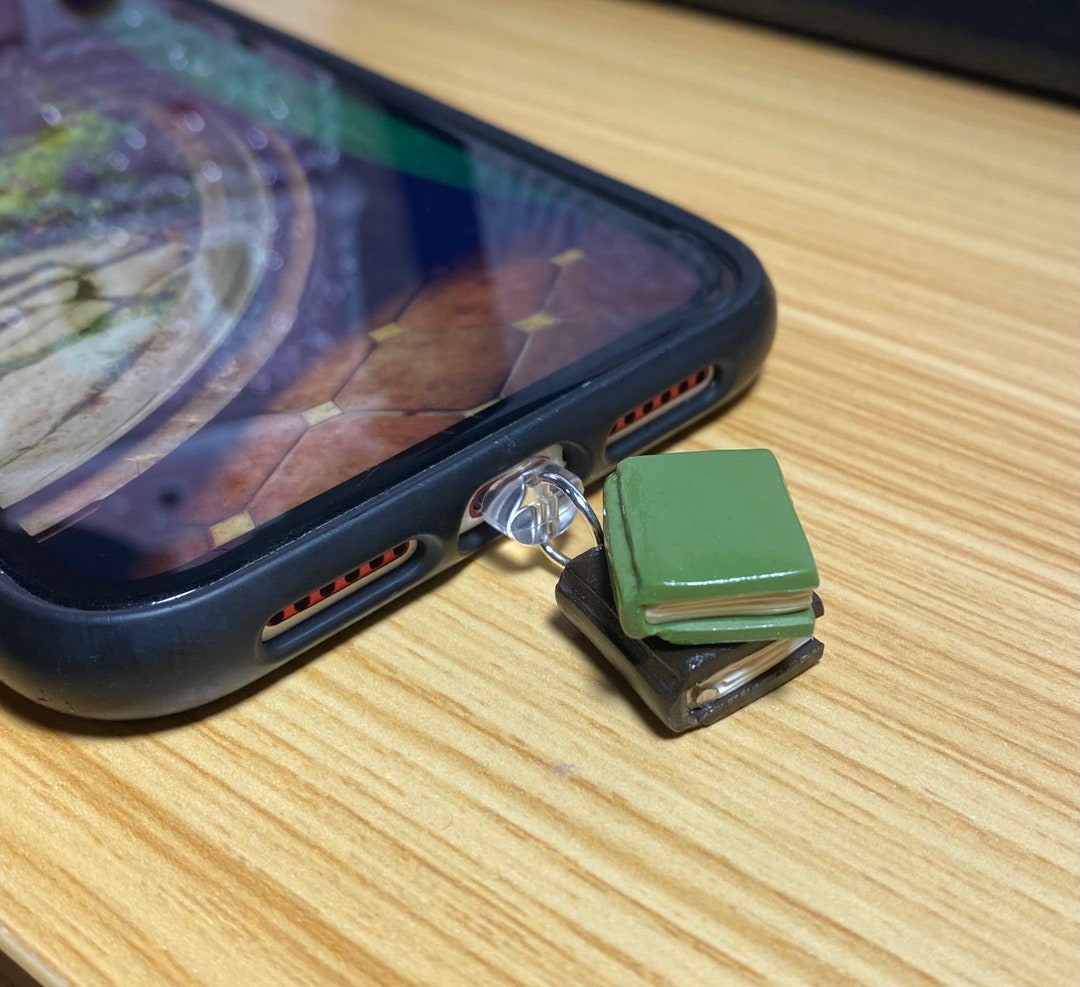 Book Stack Charm, Lightning Dust Plug, USB-C Type C Dust Plug, Kindle ...