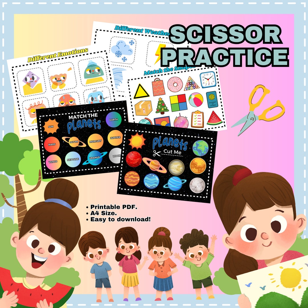Scissor Practice Book, Cut and Paste Activities for Toddlers, Cutting ...