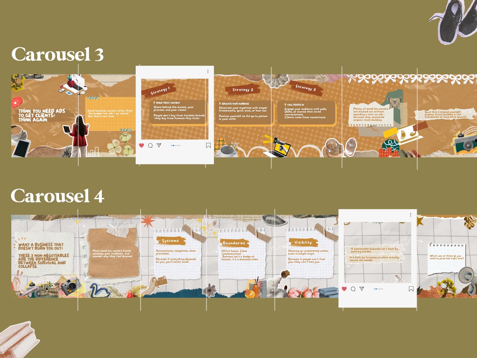 Seamless Carousel Templates for Business Owners – Portrait Instagram ...