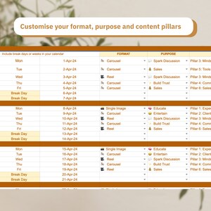 Instagram Content Calendar| Google Sheets | Easy-to-use Template ...