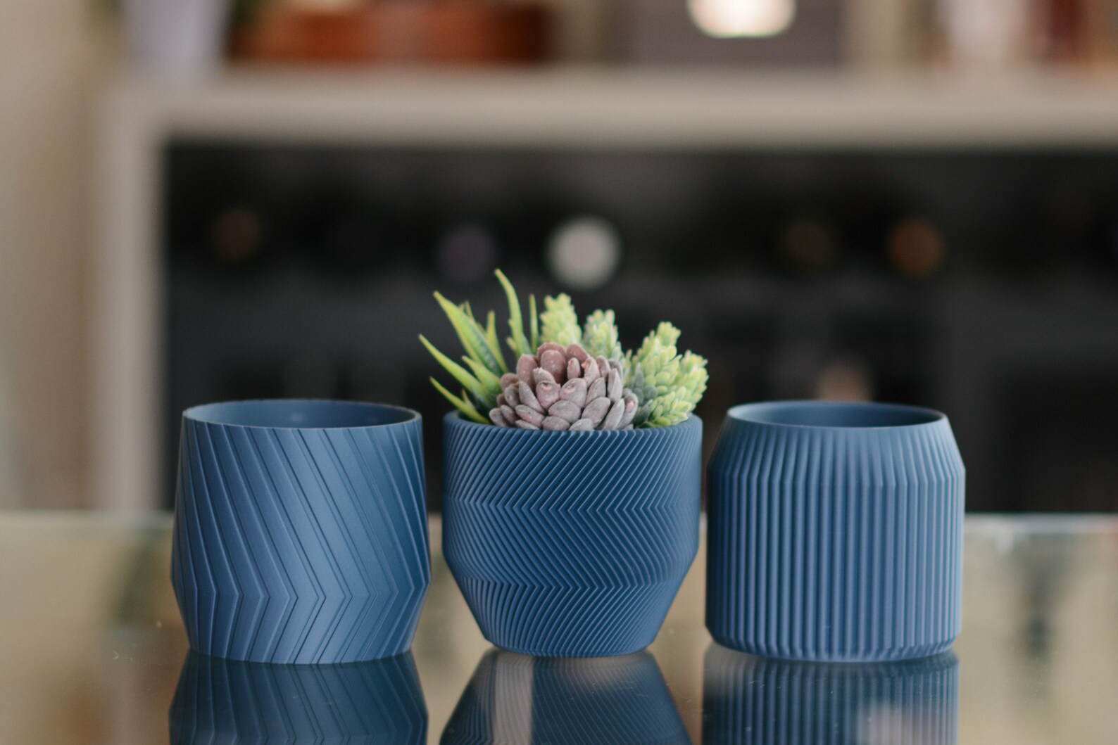 Individual Small Matte Midnight Blue Indoor Planter, Dark Blue ...