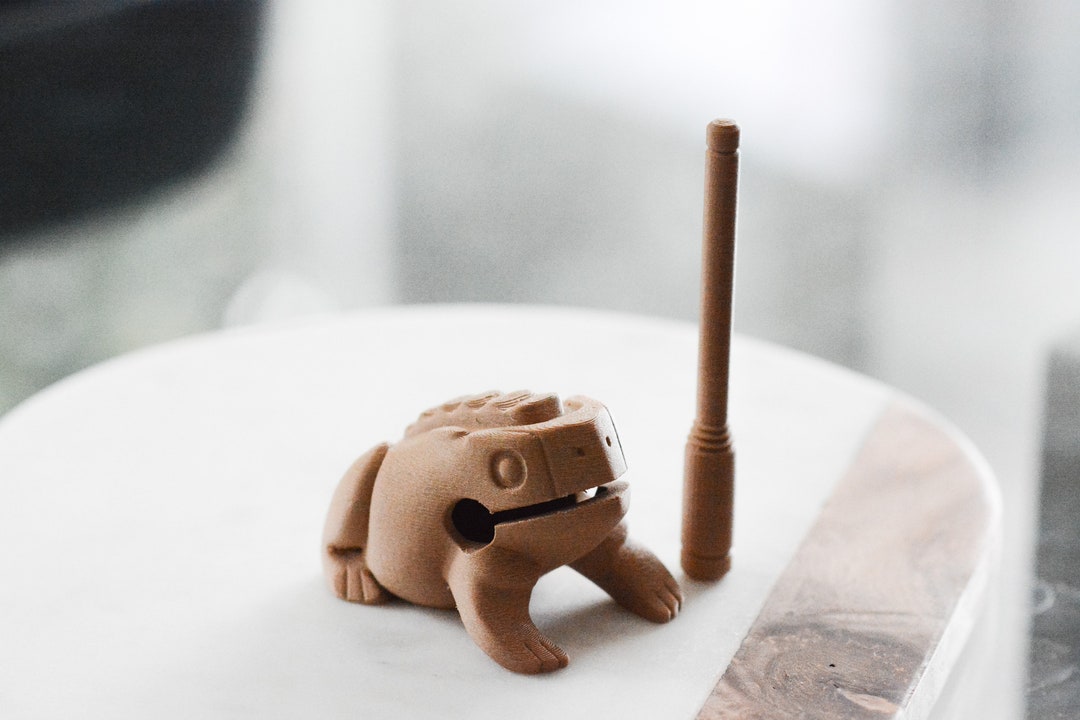 Cottagecore Frog, Frog Guiro Musical Instrument, Frog Percussion, 3D ...