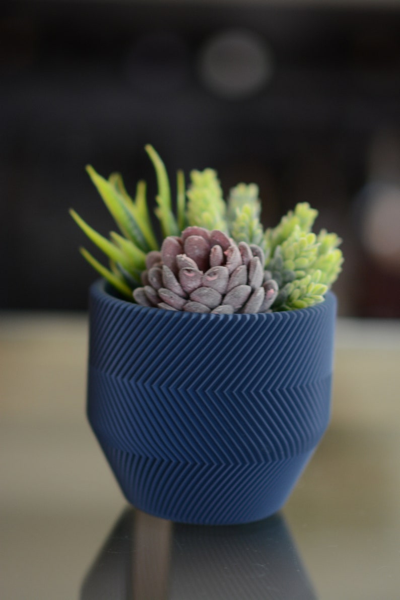 Individual Small Matte Midnight Blue Indoor Planter, Dark Blue ...