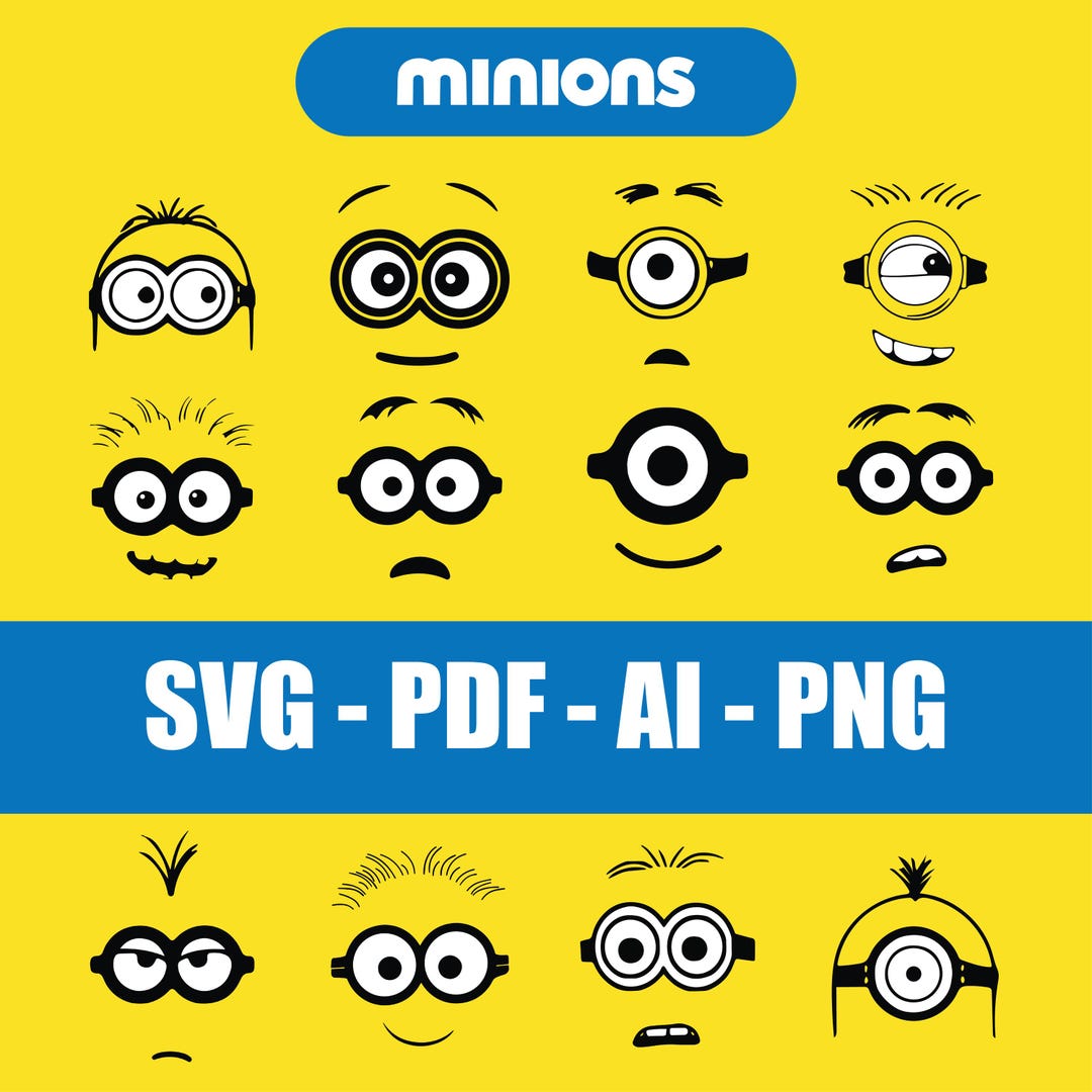 Minion Face Svg Bundle, Minions Face Svg, Minion Head Svg, Minion ...