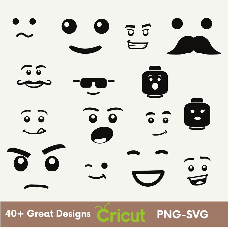 42 Brick Faces SVG Bundle - Kids Toys Building Blocks, Brick Characters ...
