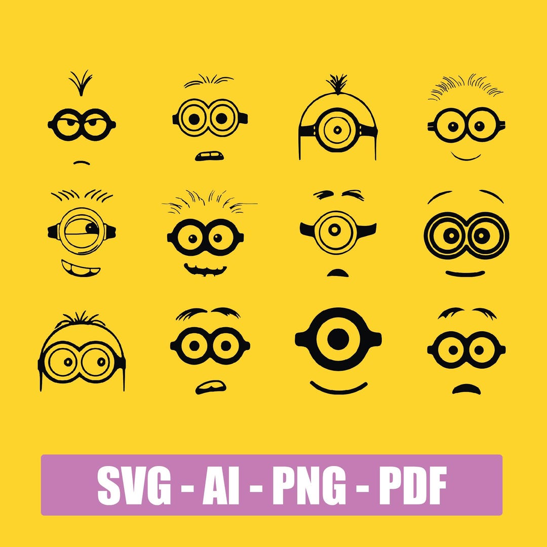 Minion Face Svg, Minion Face Vector, Funny Minion Face, Minion Eyes ...