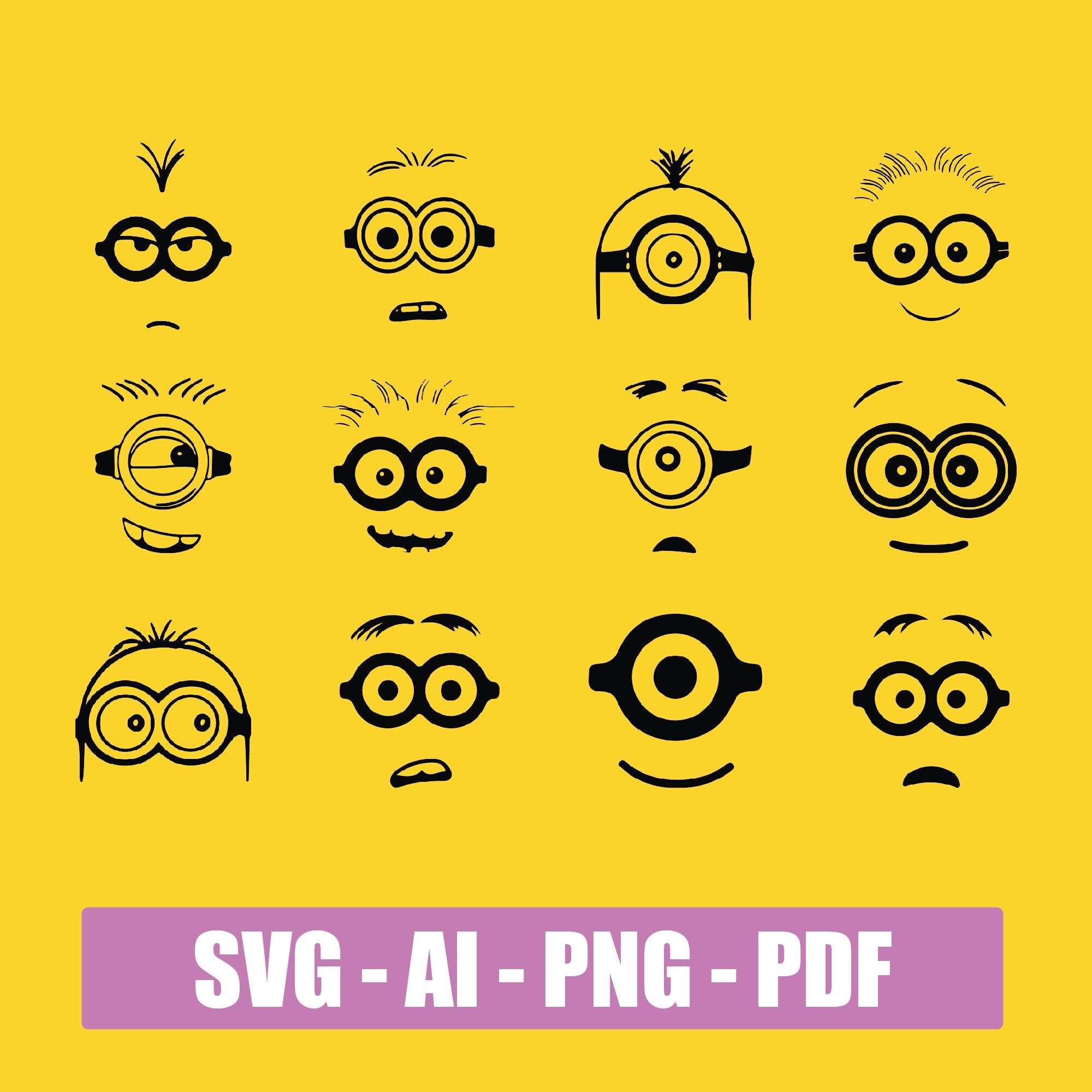 Minion Face Svg, Minion Face Vector, Funny Minion Face, Minion Eyes ...