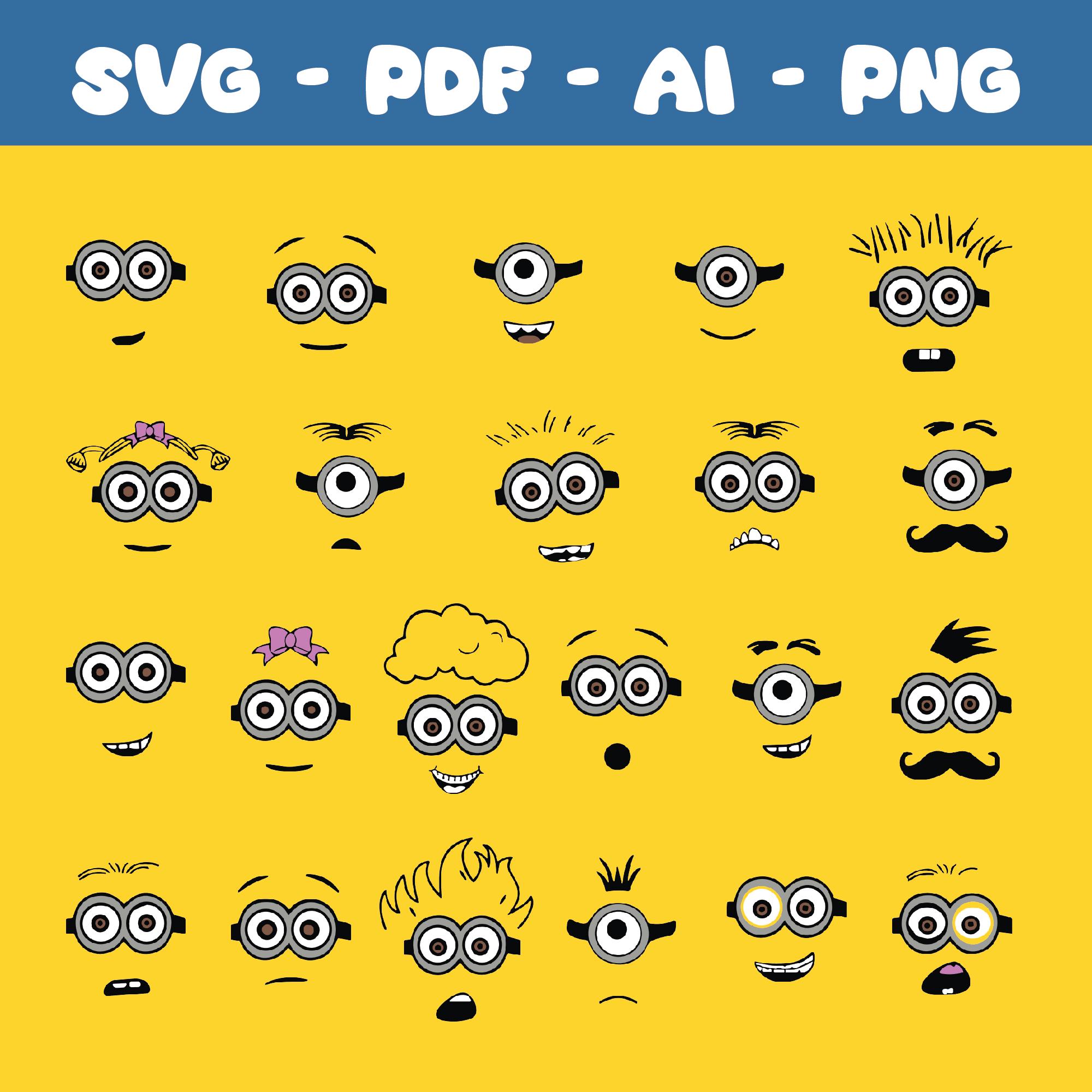 Minion Face Svg, Minion Face Vector, Funny Minion Face, Minion Eyes ...
