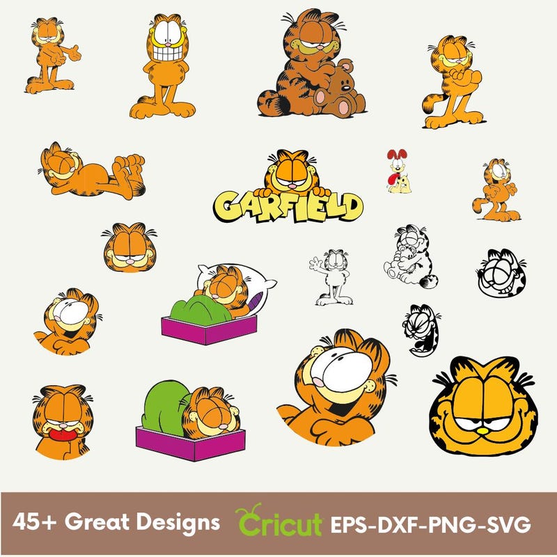 Garfield Svg - Etsy