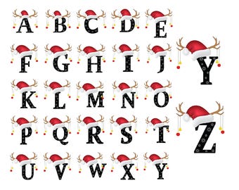 Christmas Alphabet PNG Christmas Letters Numbers Clipart Santa Alphabet ...
