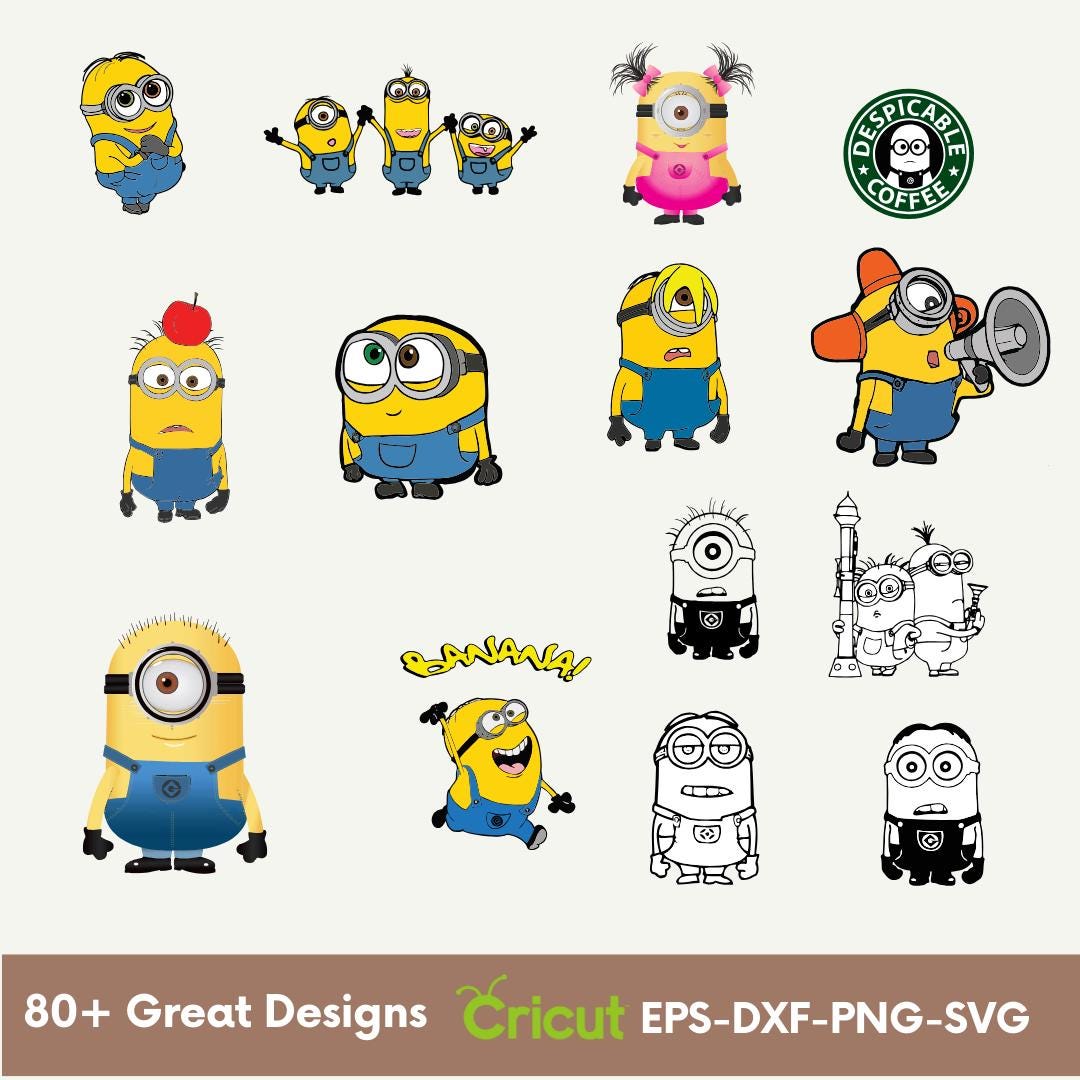 Minion Face Svg Bundle, Minions Face Svg, Minions Face Clipart, Minion ...
