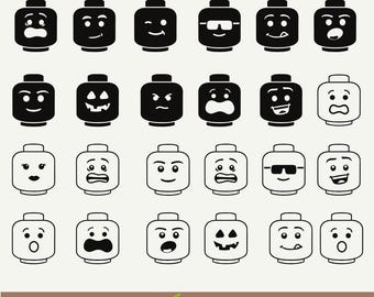 42 Brick Faces SVG Bundle - Kids Toys Building Blocks, Brick Characters ...