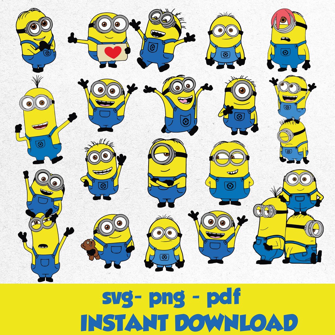 Minion Face Svg Bundle, Minions Face Svg, Minions Face Clipart, Minion ...