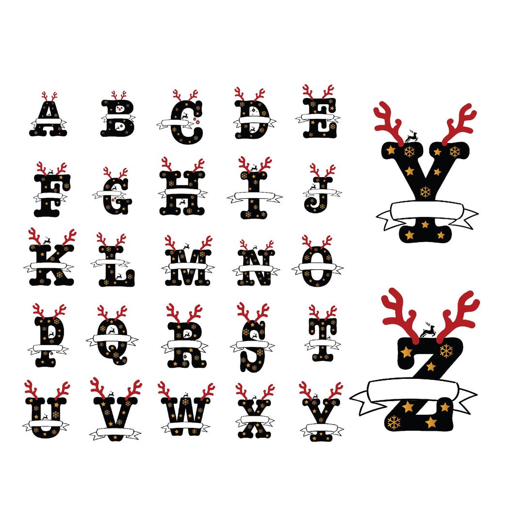 Christmas Alphabet SVG Bundle Christmas Alphabet PNG Christmas Letters ...