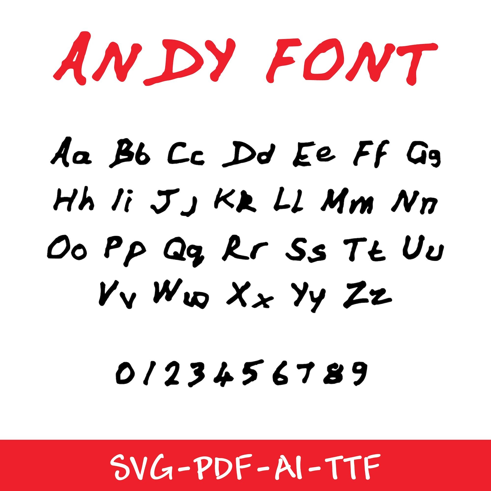 ANDY FONT SVG, Digital Download, Font Svg, Andy Svg, Alphabet Svg, Toy ...