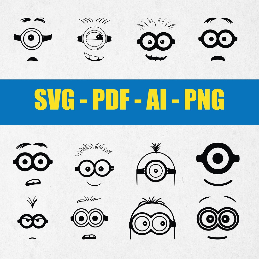 Minion Face Svg Bundle, Minions Face Svg, Minion Head Svg, Minion ...