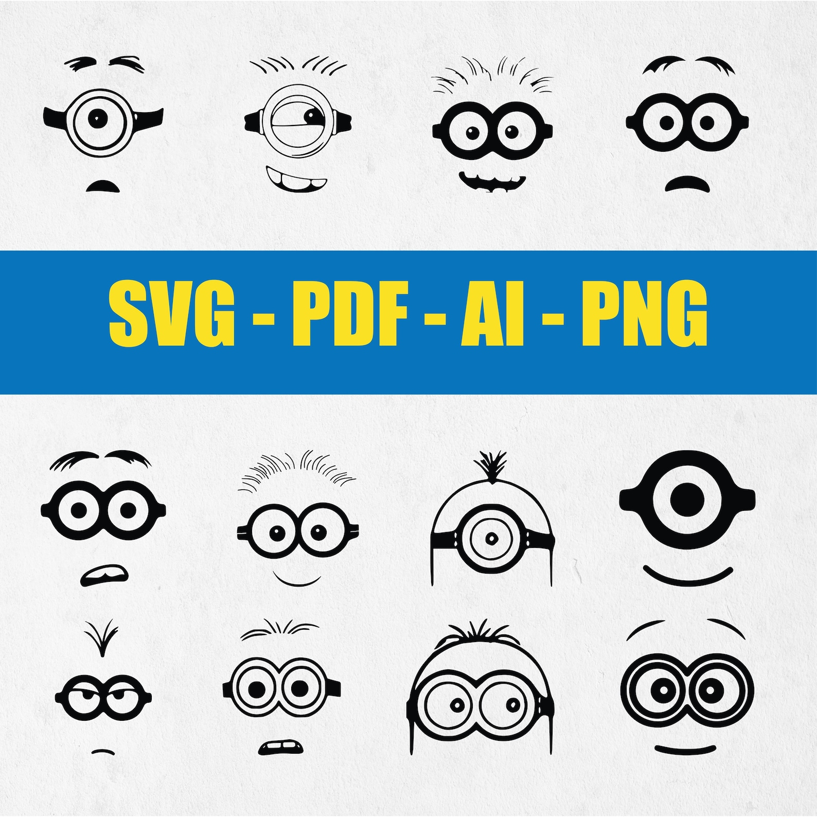 Minion Face Svg Bundle, Minions Face Svg, Minion Head Svg, Minion ...