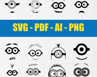 Minion Face Svg Bundle, Minions Face Svg, Minions Face Clipart, Minion ...