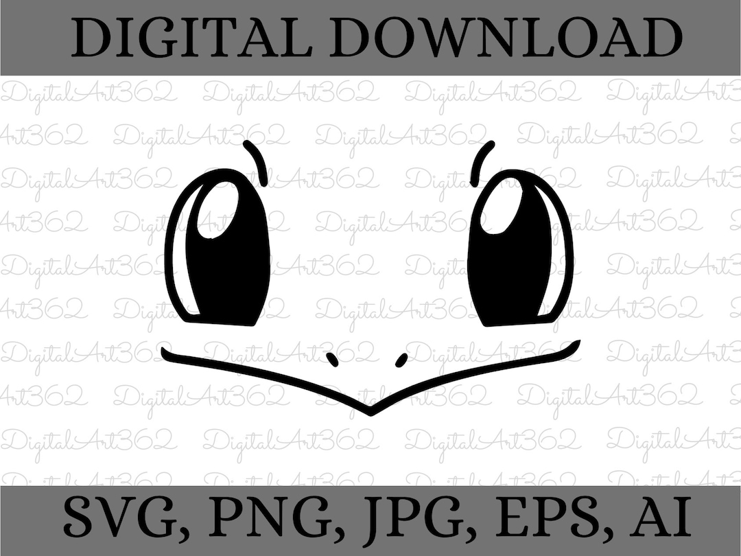 Squirtle Pokemon Face Svg Squirtle Eyes Svg Smile Clipart Etsy Australia