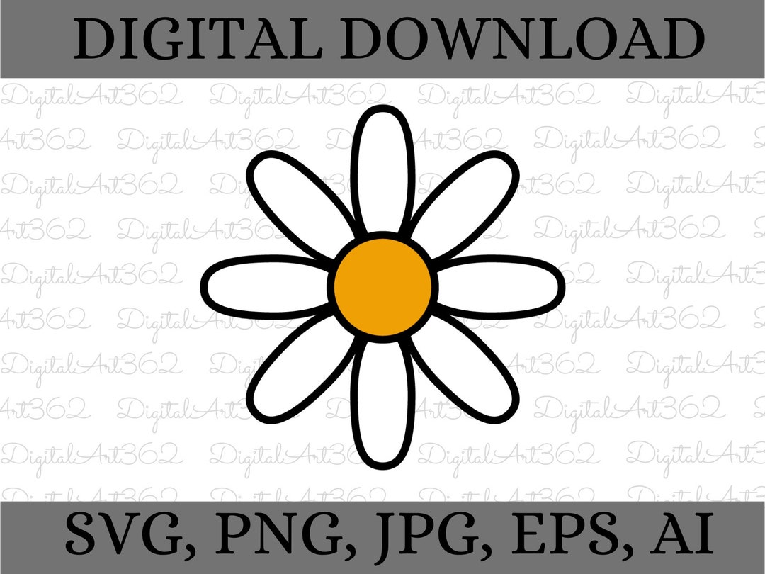Daisy Flower Svg Retro Groovy Daisy Svg Daisy Png Vector Etsy