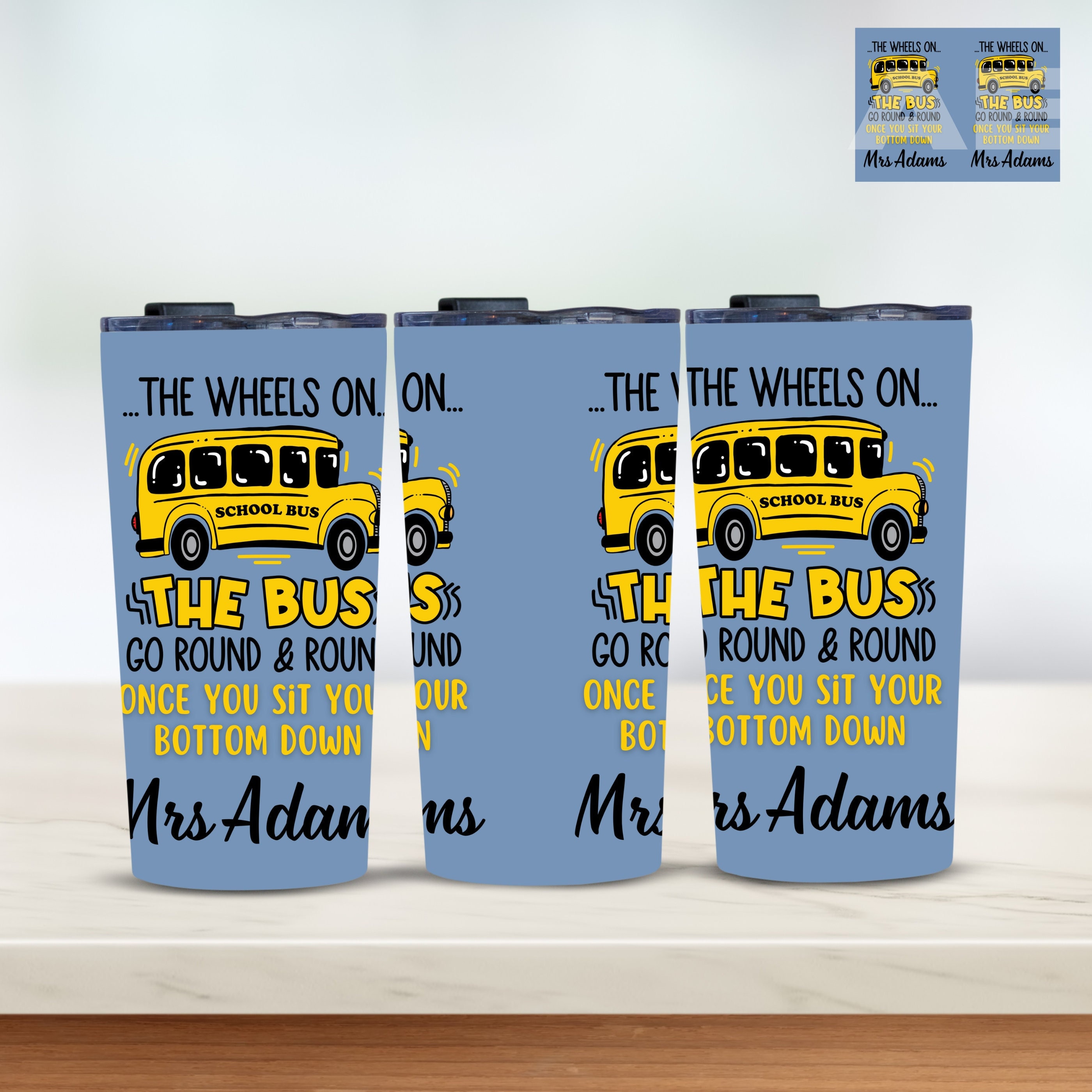 Personalized Bus Driver Back to School Gift, Travel Mug, School Bus ...