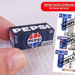 Mini Pepsi Box Set: 11 Style Miniature Drink Box Template (digital File ...