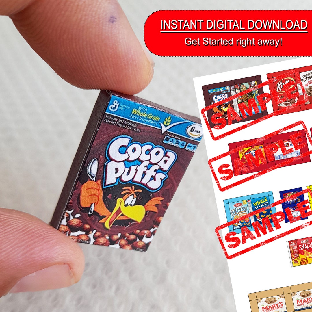 14 Style Miniature Food & Cereal and Snack Box PRINTABLE File DOWNLOAD ...