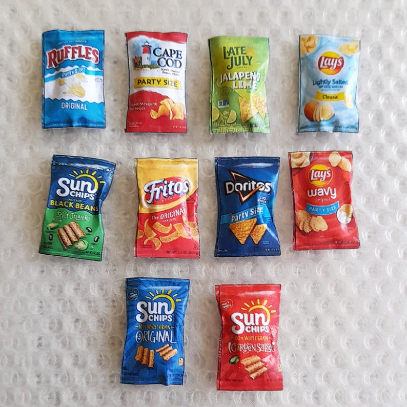 Miniature Food & Chips 1:12 Printable Miniature Chips Snack Set ...
