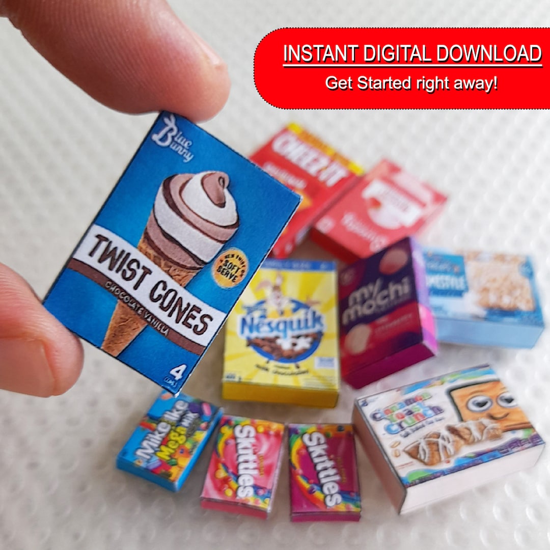 10 Miniatures Groceries Snack / Biscuits / Cereal Food Box Template ...