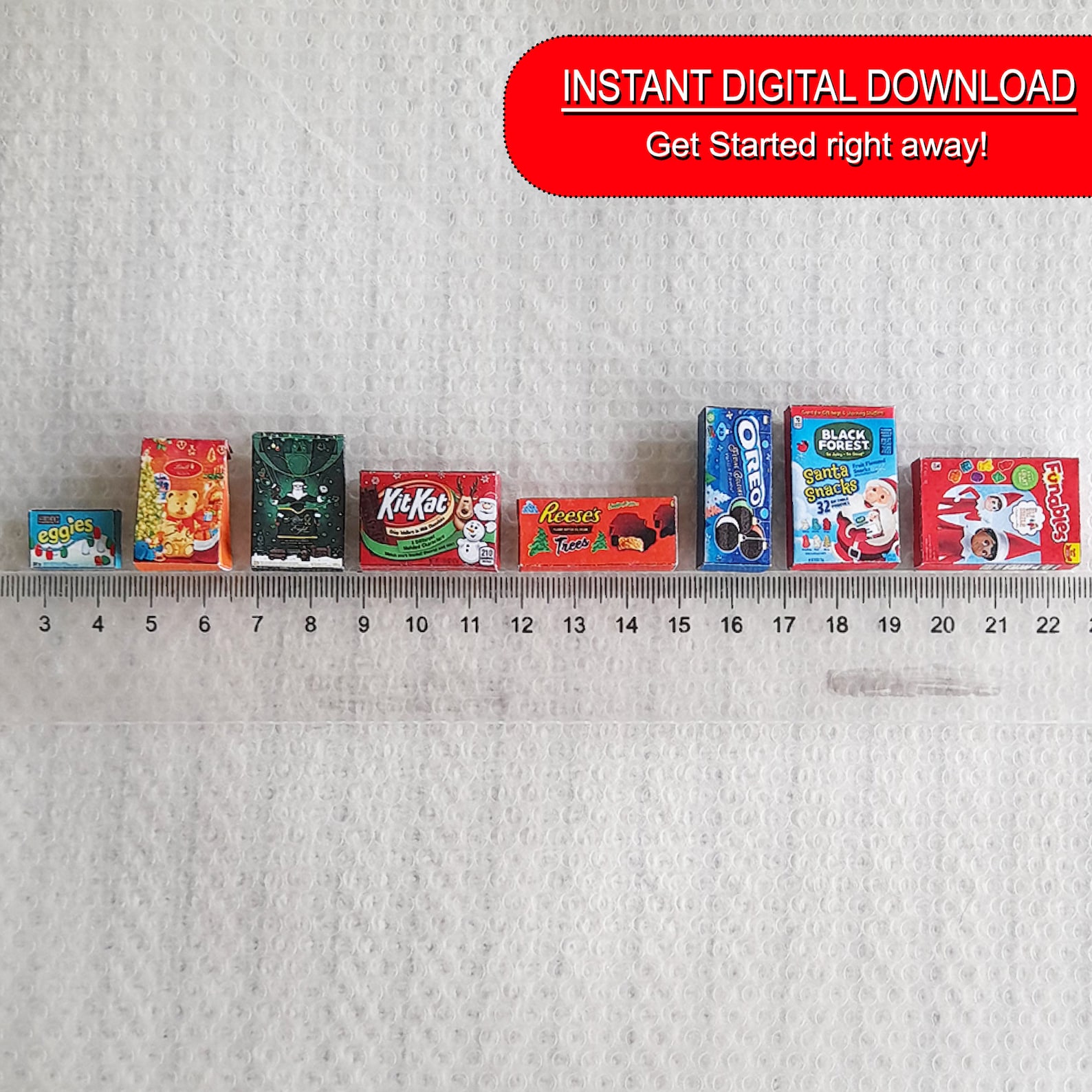 Miniature Christmas Food Boxes: 15 Style Printable Groceries (digital ...