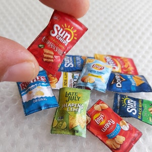 Miniature Food & Chips 1:12 Printable Miniature Chips Snack Set ...