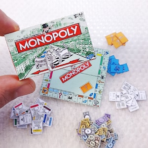 Miniature Monoply Board Game Template Mini Monopoly Full Set PRINTABLE ...