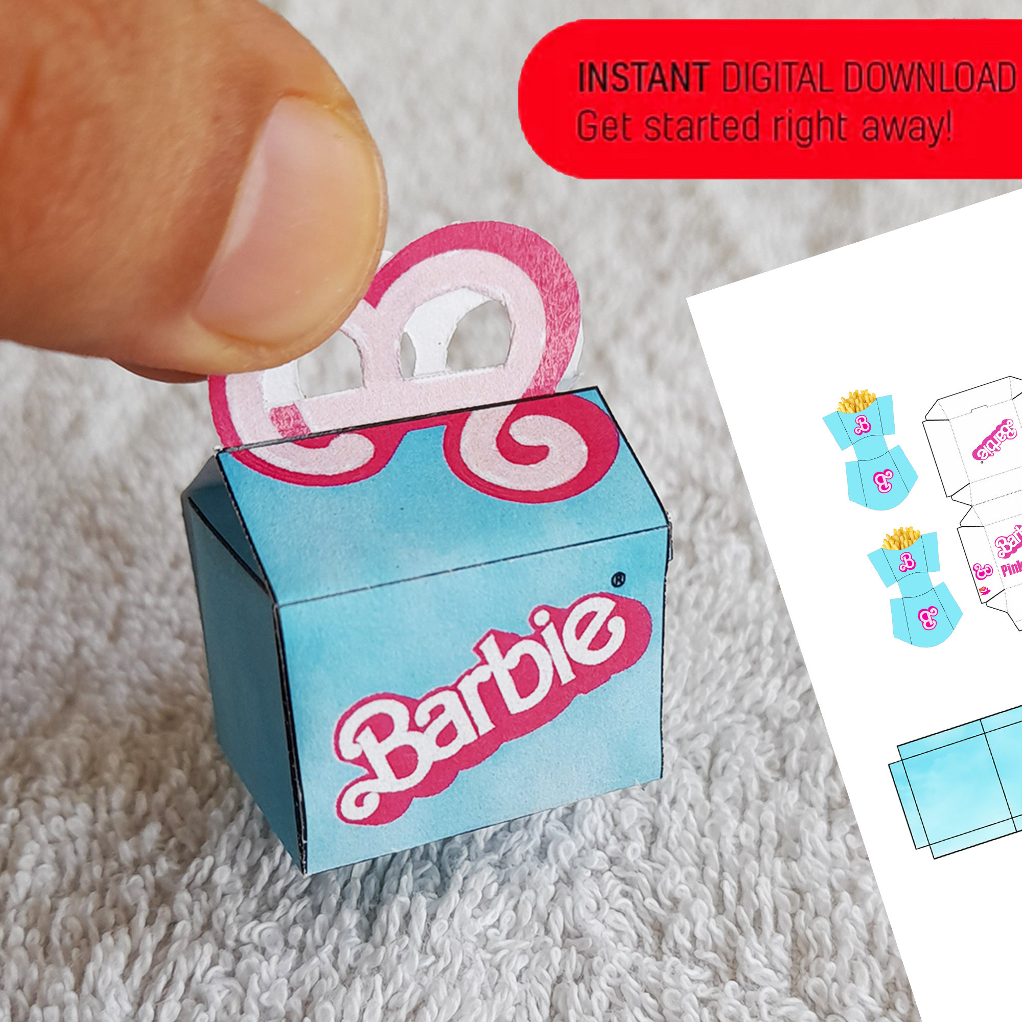 Barbie Hamburger Menu Template Miniature Food Barbie Menu - Etsy