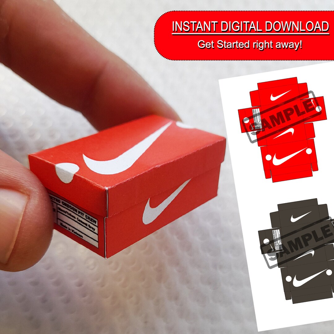 Mini Shoe Box Template 4 Different Color Miniature Shoe Box - Etsy ...