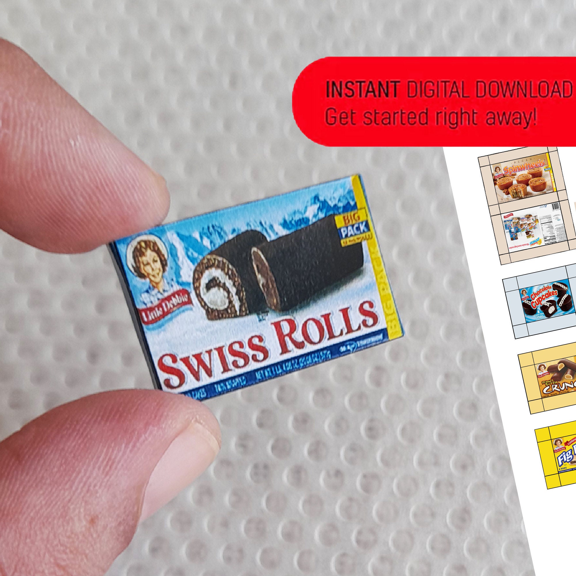 8 Pieces Miniature Food Grocery Items Digital Download Printable ...