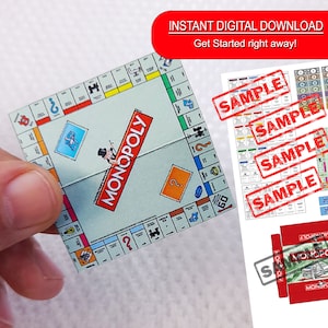 Miniature Monopoly Game Template: Printable Full Set (digital File) - Etsy