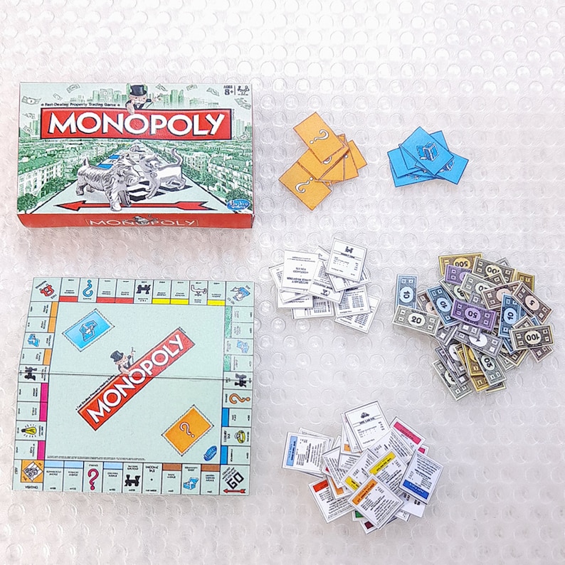 Miniature Monopoly Game Template: Printable Full Set (digital File ...