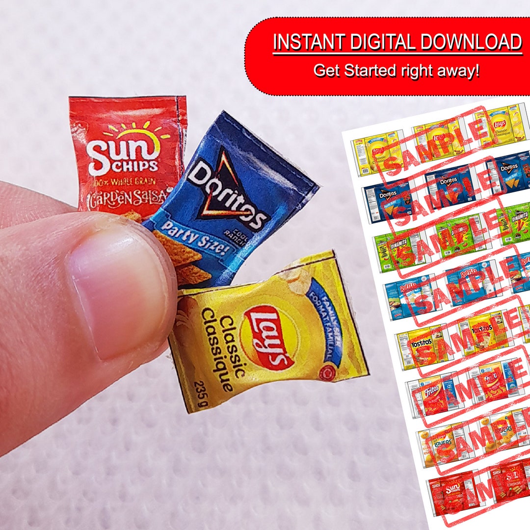 Miniature Chips Package 33 Mini Multipack Groceries PRINTABLE File ...