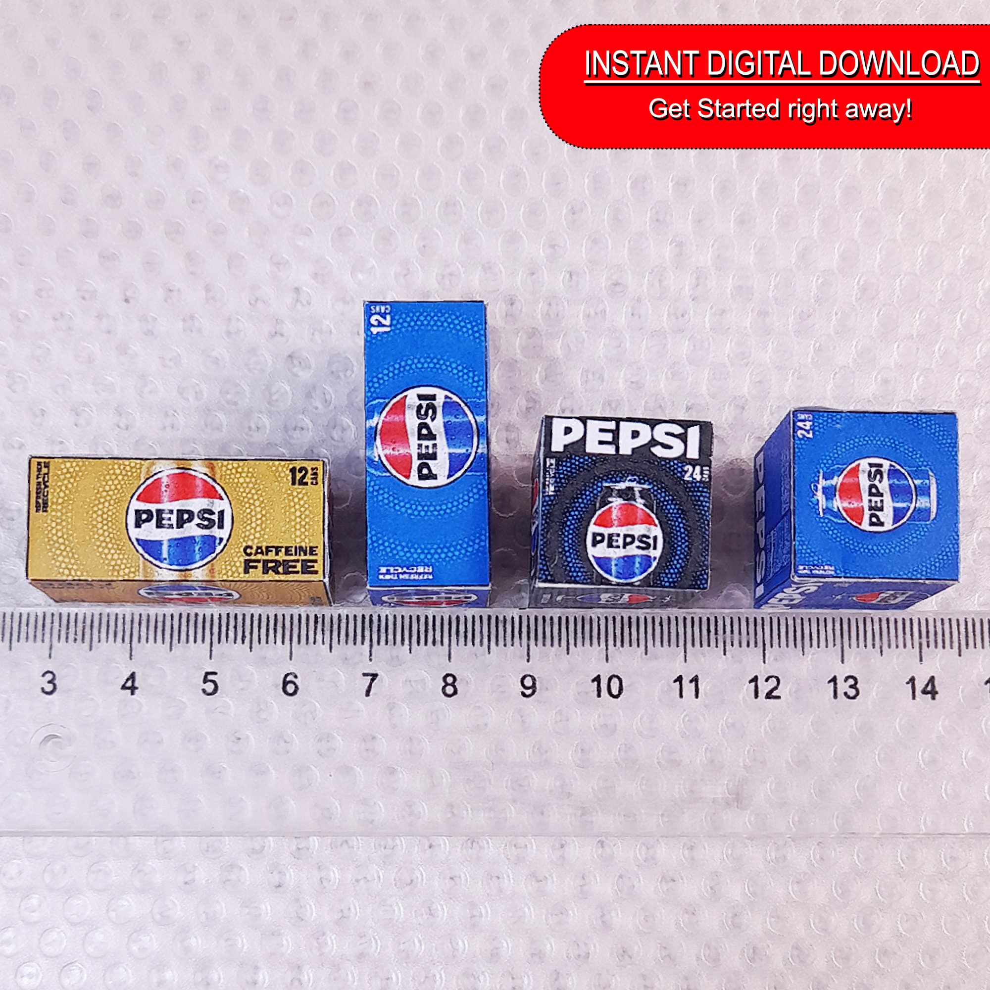 Mini Pepsi Box Set: 11 Style Miniature Drink Box Template (digital File ...