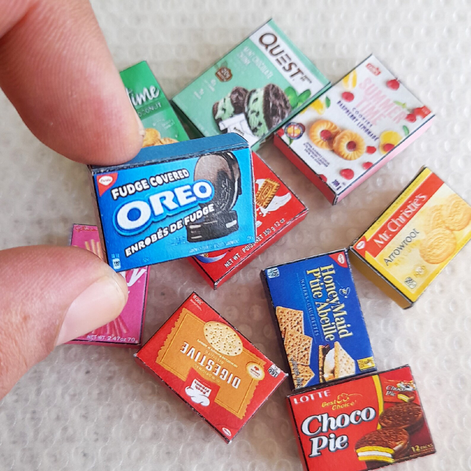 Miniature Food Box Template: Biscuits & Snacks Printable (digital ...