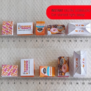 Miniature Food Donut Set Template PRINTABLE MINI FOOD Box Digital File ...