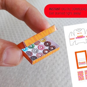Miniature Food Donut Set Template PRINTABLE MINI FOOD Box Digital File ...