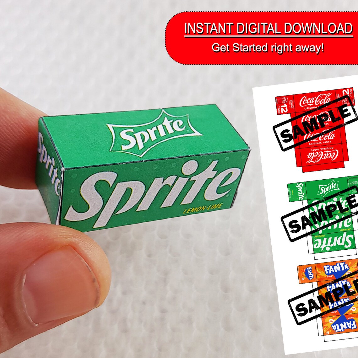 Mini Grocery Coke & Soda Drink Box Template Printable Files ,DIGITAL ...
