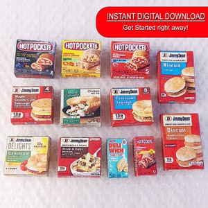 12 Style Miniature Food Box Template | Printable Dollhouse Miniatures ...