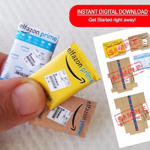 Mini Amazon Prime Boxes 6 Style Elfazon Amazon Box & Envelope Package ...