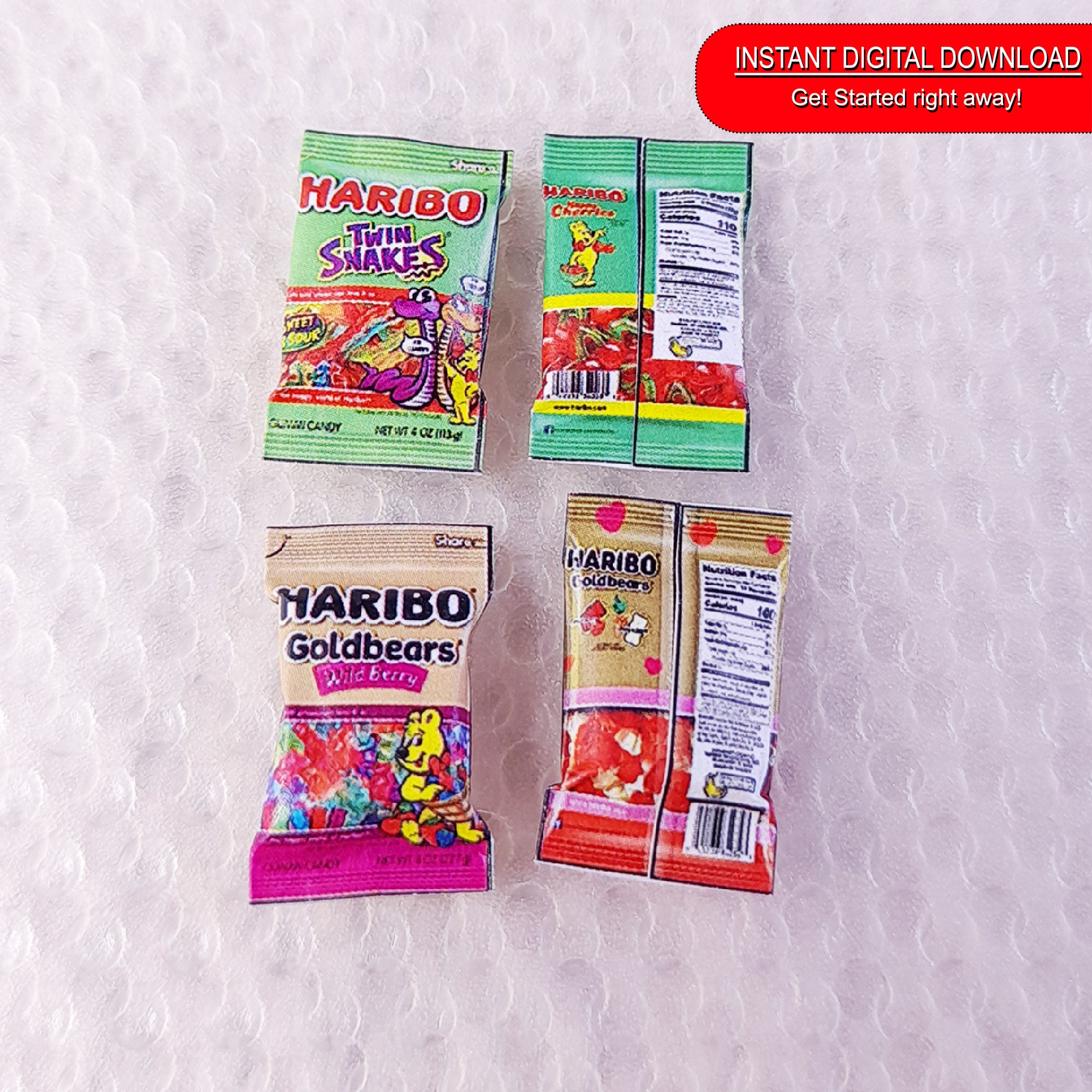 Printable 21 Style Dollhouse Miniature Candy Packages | Digital ...