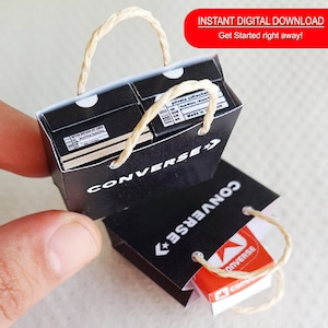 Miniature Shoe Box & Paper Bag Set Template | 5 Pieces Miniature ...