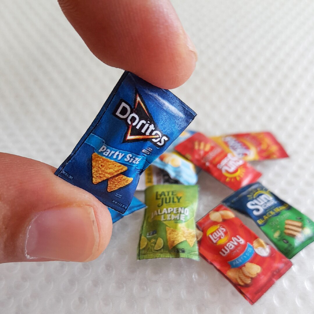 Miniature Food & Chips 1:12 Printable Miniature Chips Snack Set ...
