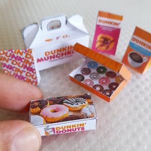 Miniature Food Donut Set Template PRINTABLE MINI FOOD Box Digital File ...